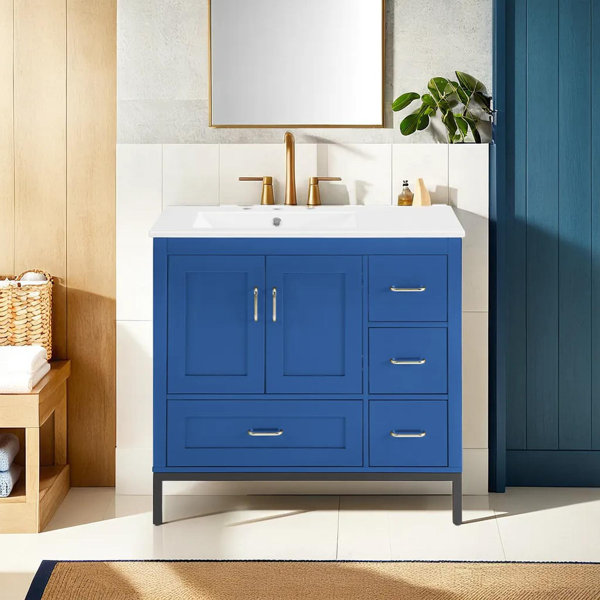 Winston Porter Eugonda 36 Single Bathroom Vanity With Ceramic Top